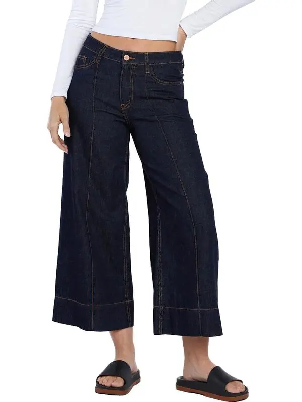 WASH LAB DENIM Isla High-waist Crop Wide-leg Jeans - Isla Blue