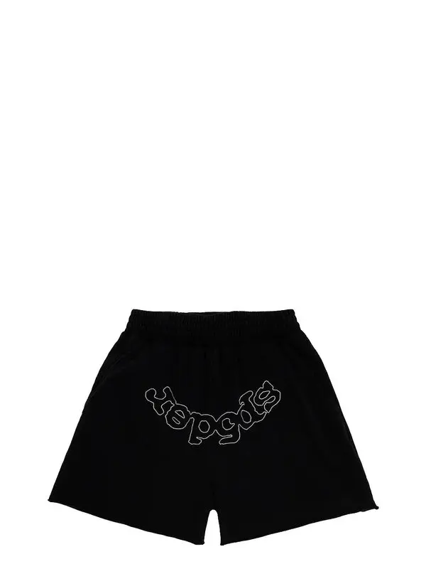 SP5DER Og Logo Embroidered Sweatshort - Black