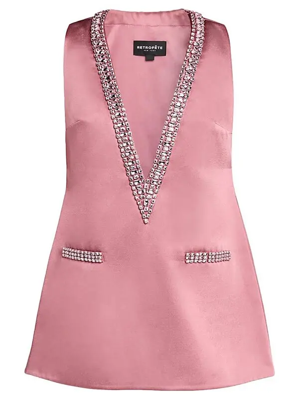 Retrofete Nancie Crystal-embellished Mini Dress - Rose