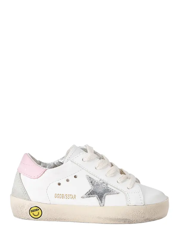 GOLDEN GOOSE Super Star Lace Up Sneakers - Silver