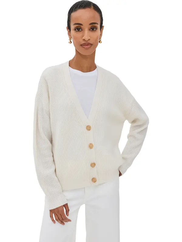 Jenni Kayne Cropped Cashmere Cocoon Cardigan - Ivory