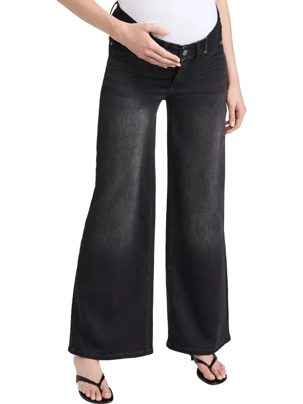 DL1961 Hepburn Wide Leg Maternity Jeans - Dark Haze (ultimate Knit)