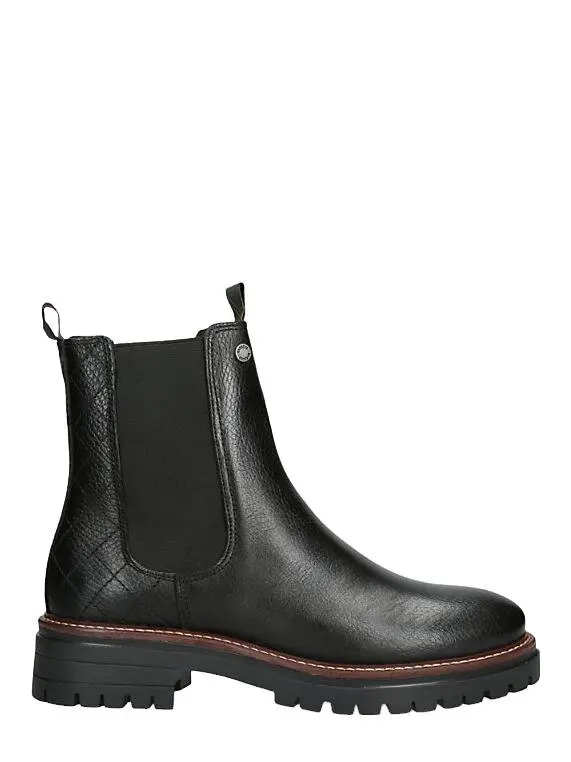 Barbour Evie Leather Ankle Boots - Black