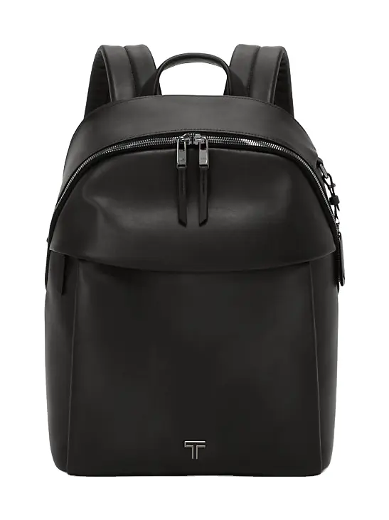 Tumi Leather Backpack - Black/gunmetal