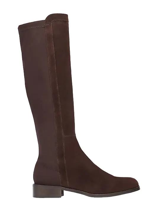 LK BENNETT Tallis Elasticated-panel Leather Knee-high Boots - Bro-dark Chocolate