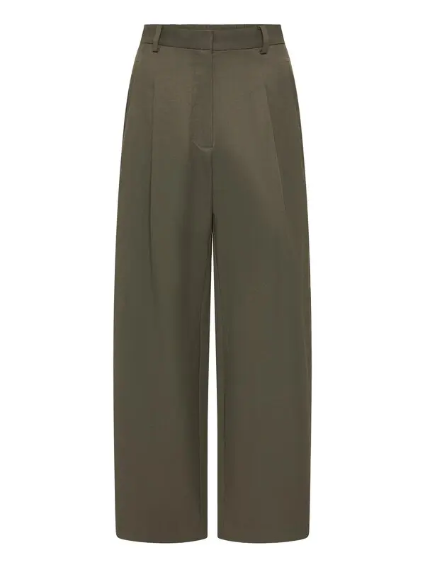 ST. AGNI Relaxed Cotton-blend Balloon Trousers - Green