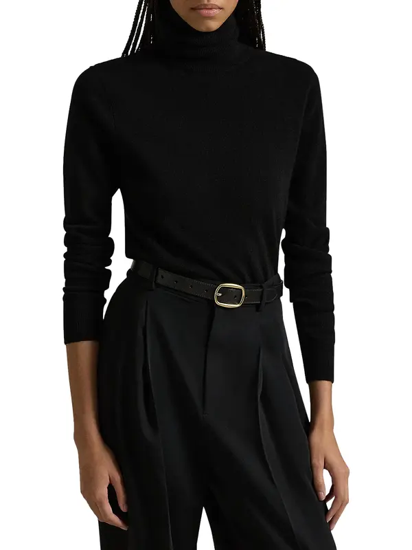 Ralph Lauren Slim-fit Cashmere Turtleneck - Polo Black