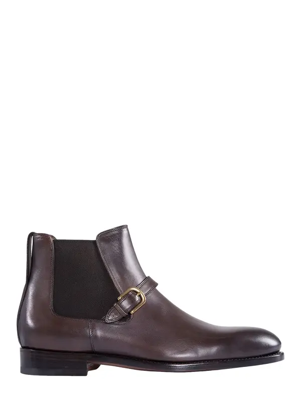 PAUL STUART Sawyer Leather Chelsea Boots - Dark Brown