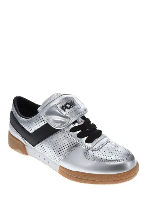 PONY Linebacker Metallic Sneakers - Silver/black