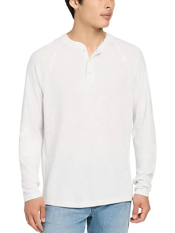 Faherty Brand Cloud Long Sleeve Henley - Ivory Heather