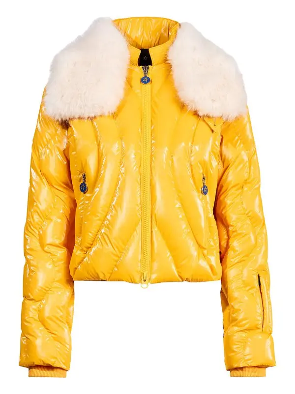 Perfect Moment Quilted Down Carving Jacket - Canary-yellow