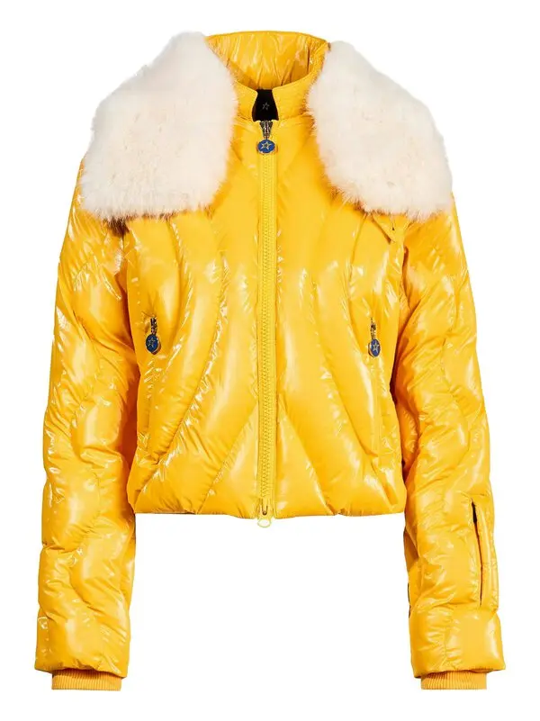 Perfect Moment Quilted Down Carving Jacket - Canary-yellow