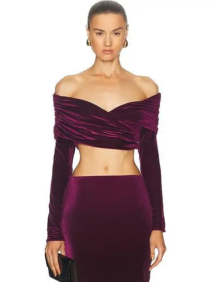 MAYGEL CORONEL Lido Velvet Top - Plum