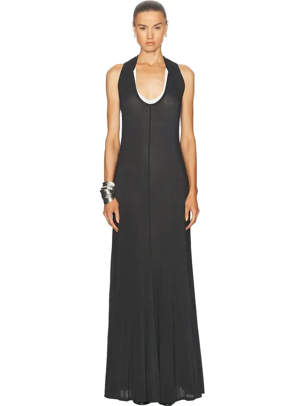 Helmut Lang Sheer Long Dress - Black Sand
