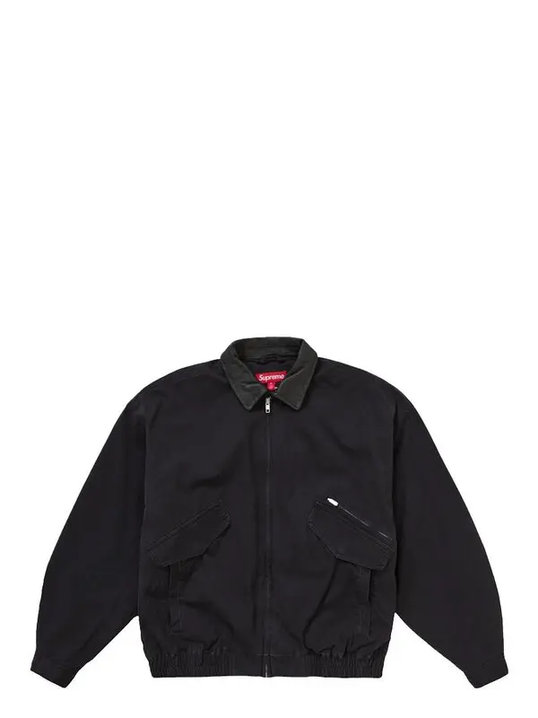 Supreme Leather Collar Utility Jacket Fw24 - Black