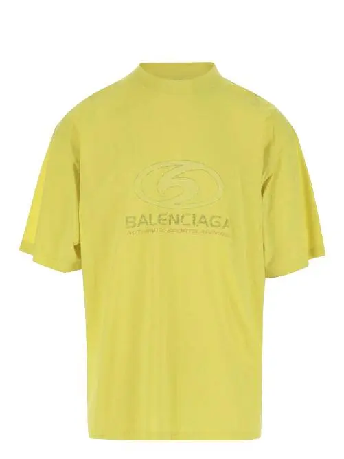 Balenciaga Cotton Surfer Logo T-shirt - Yellow