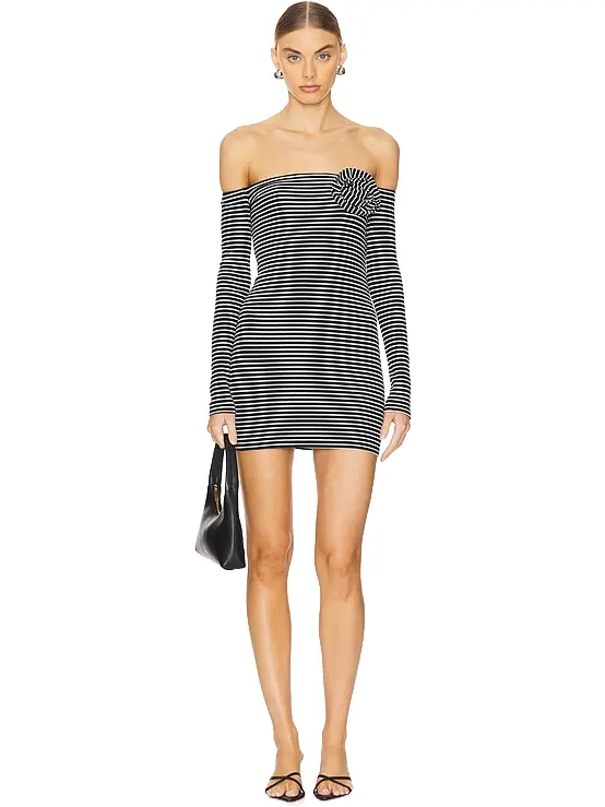 MORE TO COME Fawn Mini Dress - Black & White
