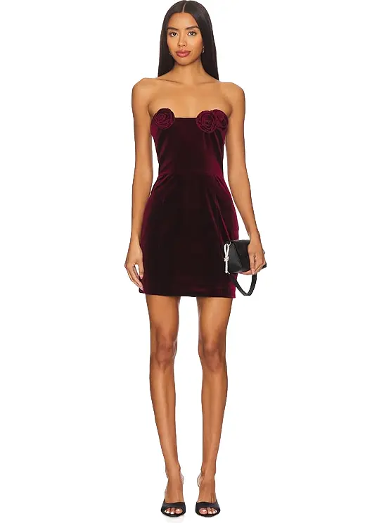 Amanda Uprichard Sabine Mini Dress - Burgundy