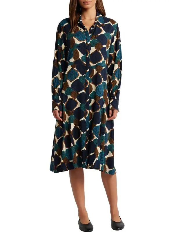 MASAI COPENHAGEN Nadia Printed Shirt Dress - Chipmunk