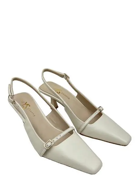 Yosi Samra Kate Slingback Pumps - Bone