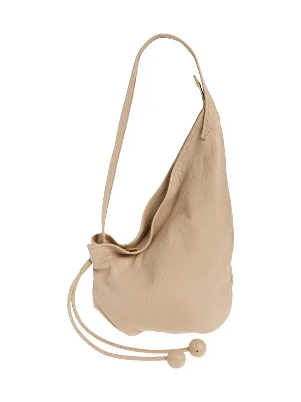 Marni Small Sling Leather Hobo Bag - Dune