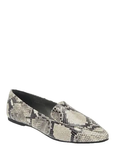 CHOCOLAT BLU Ace Pointed Toe Loafer - Black-white Embossed Snake