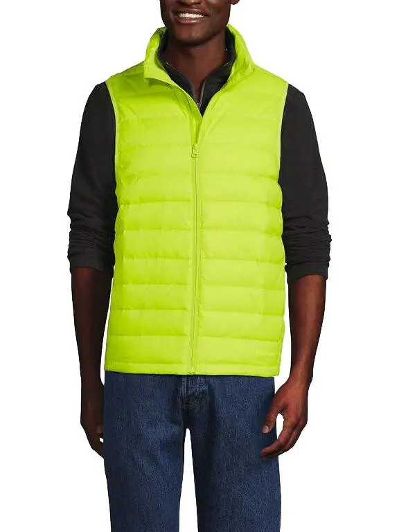LANDS' END Wanderweight Ultralight Packable Down Vest - Citrus Fields