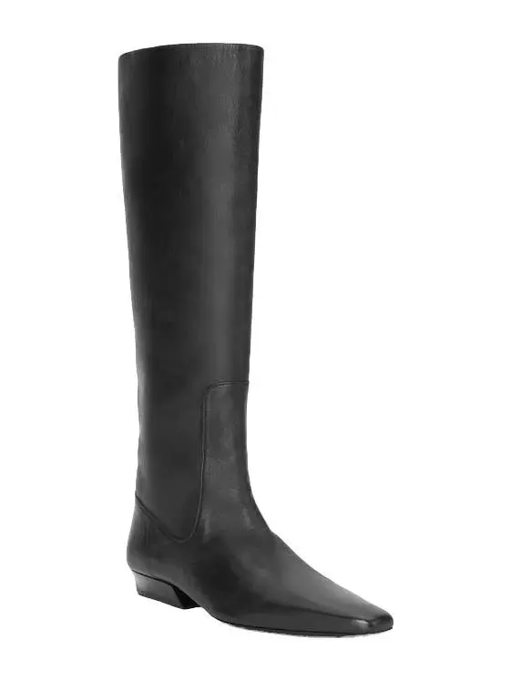 Staud Wally Flat Knee High Boots - Black