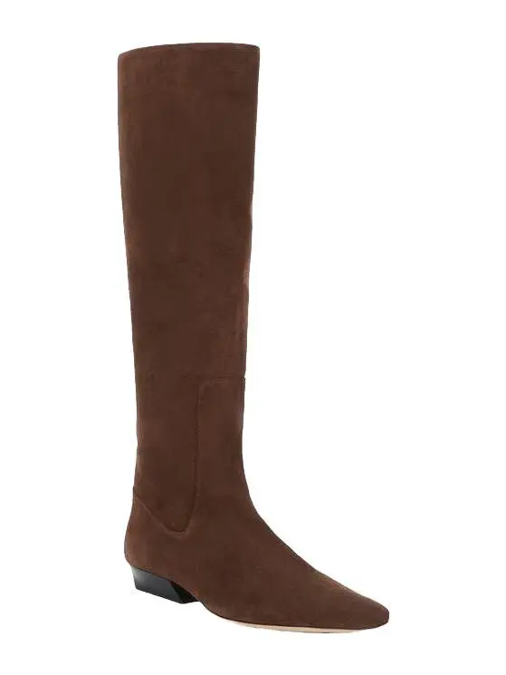 Staud Wally Flat Knee High Boots - Mahogany