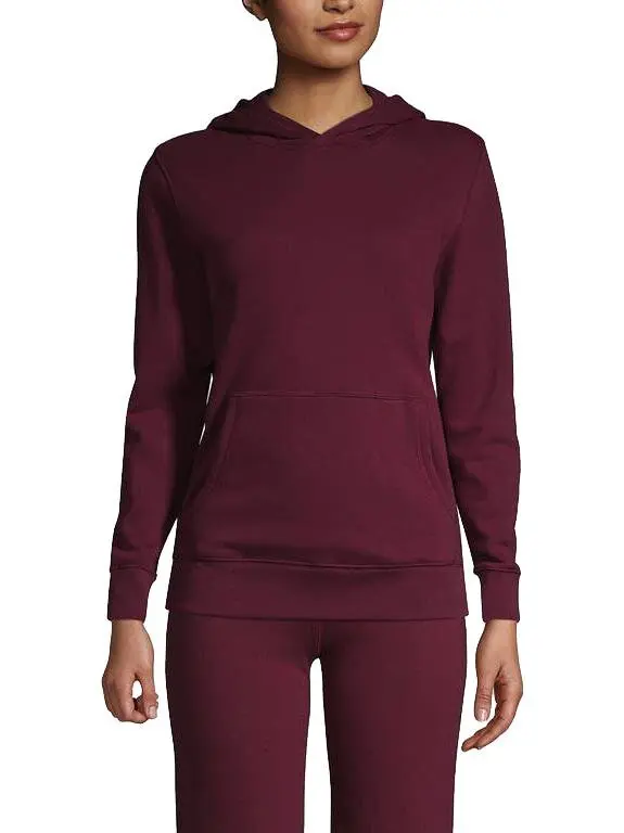 LANDS' END Adult Hooded Pullover Sweatshirt - Burgundy
