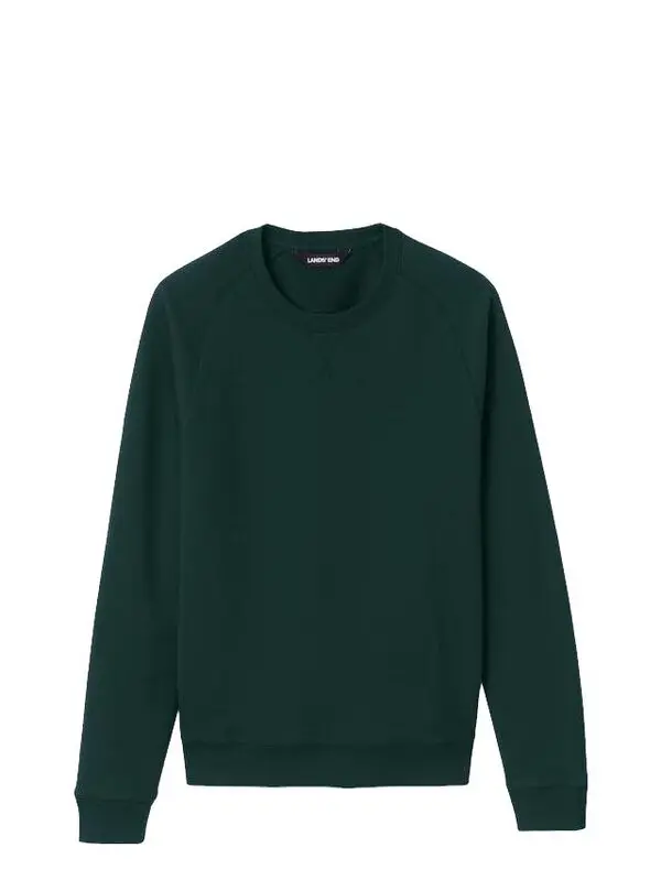 LANDS' END Long Sleeve Crewneck Sweatshirt - Evergreen