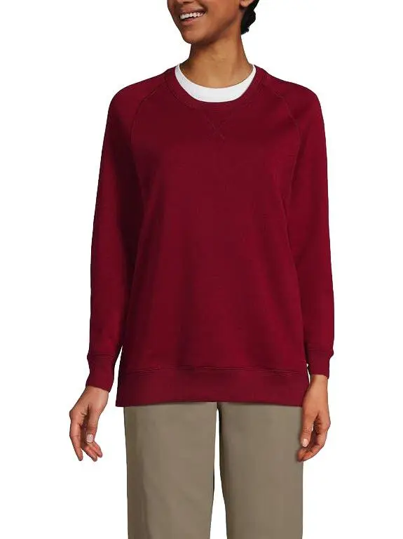 LANDS' END Long Sleeve Crewneck Sweatshirt - Garnet