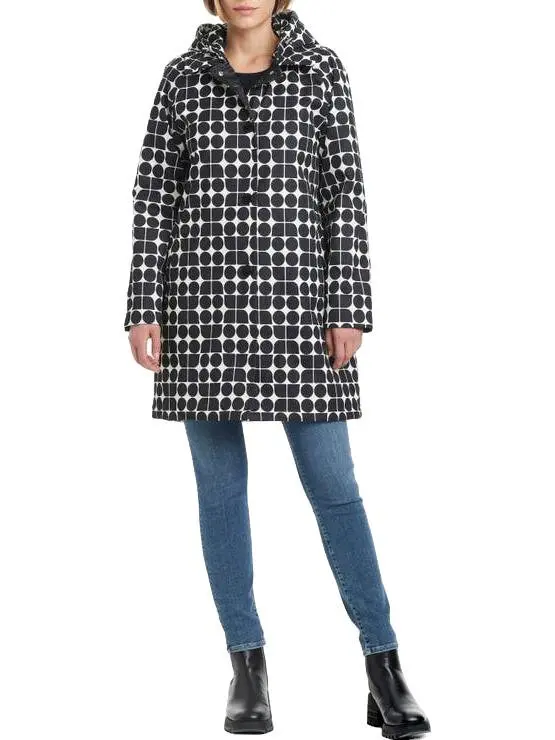 Kate Spade New York Water Resistant Raincoat With Removable Hood - Noel Printed