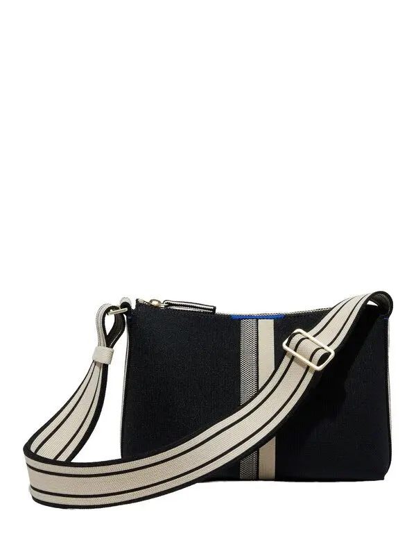 Rothy's Casual Crossbody Bag - Black & Ivory Stripe