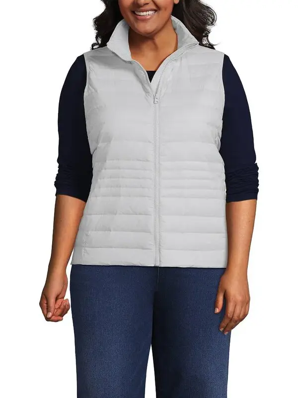 LANDS' END Wanderweight Packable Down Vest - Light Mist