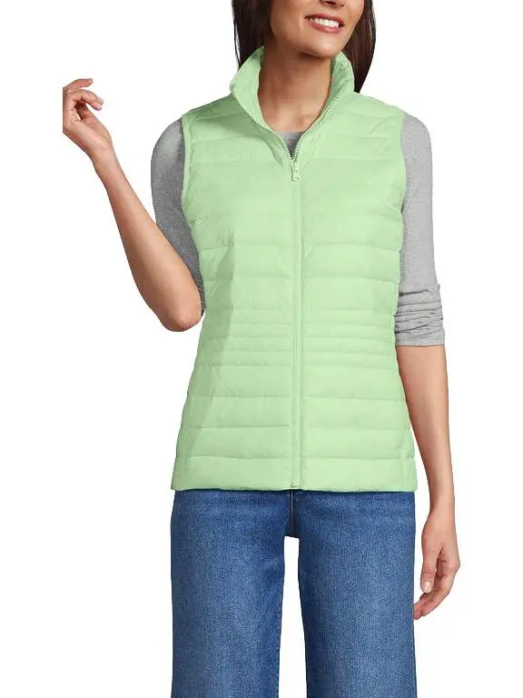 LANDS' END Wanderweight Packable Ultralight Down Vest - Icy Mint Green