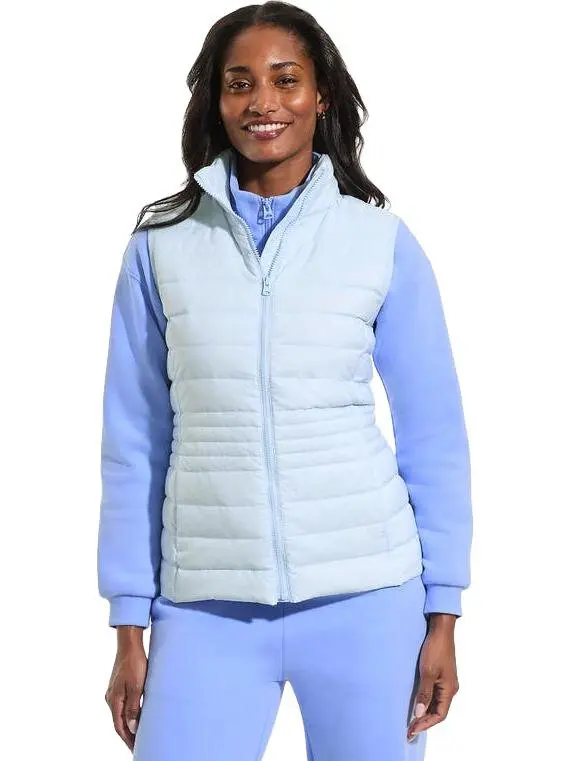 LANDS' END Wanderweight Packable Ultralight Down Vest - Soft Ice Blue