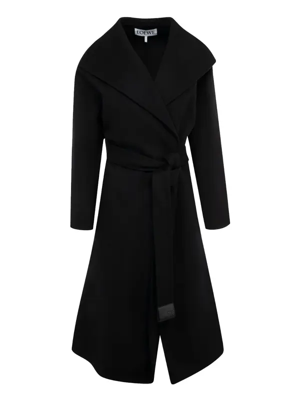 Loewe Belted Coat - Black
