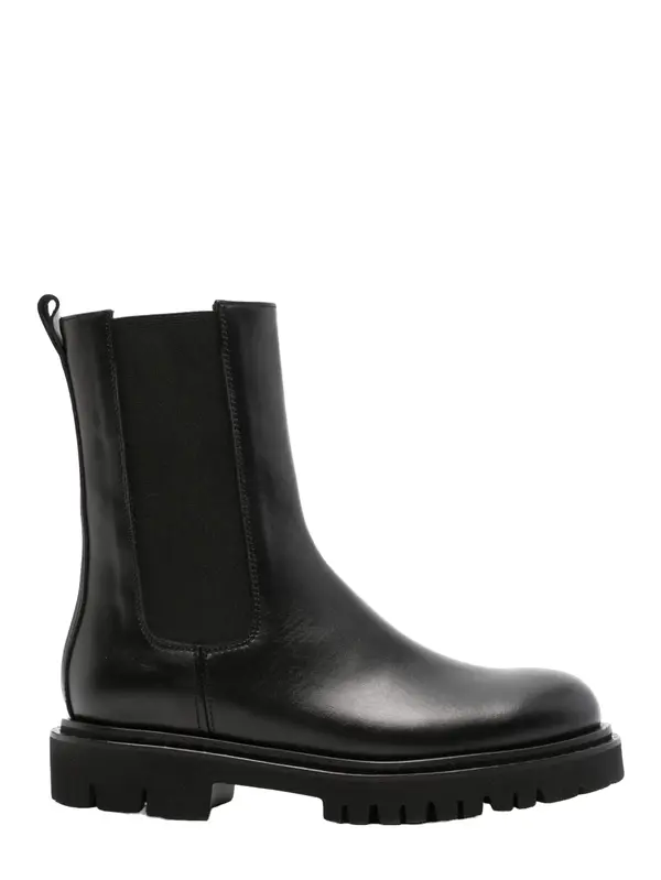 ANNA F. Leather Chelsea Boots - Black