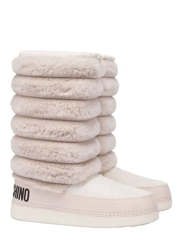 Moschino Logo-print Slip-on Boots - Neutrals