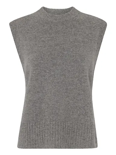 Whistles Sleeveless Relaxed-fit Wool Top - Grey