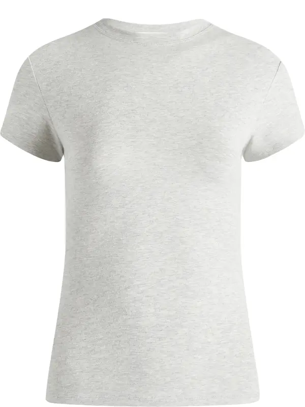 ADANOLA Short Sleeve Top - Grey Melange
