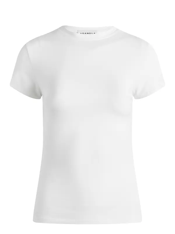 ADANOLA Short Sleeve Stretch Top - White