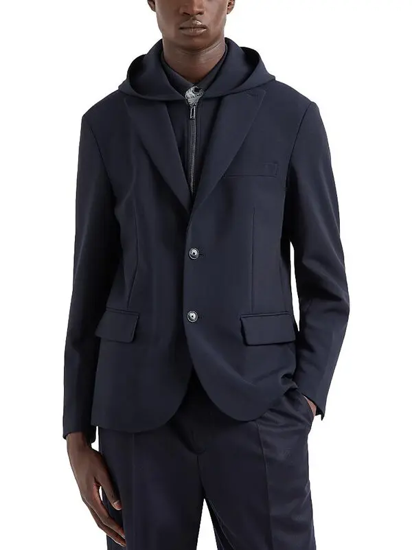 Emporio Armani Blazer With Detachable Hooded Dickie - Solid Medium