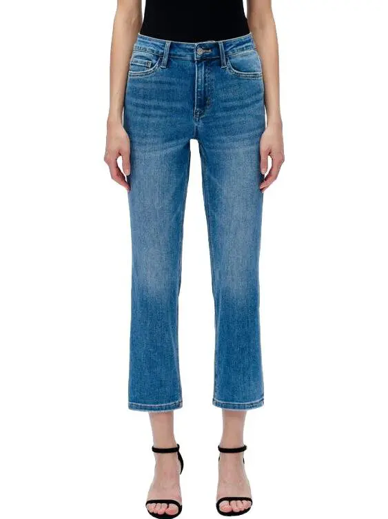 BAYEAS High-waist Ankle Jeans - Dark Blue