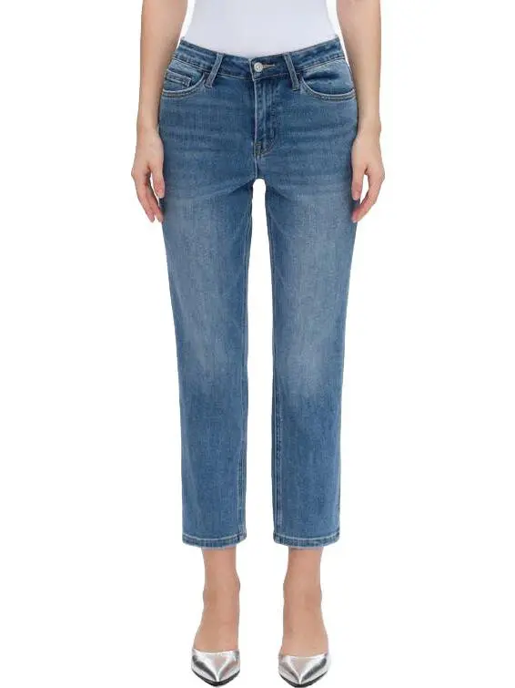 BAYEAS High-waist Ankle Jeans - Medium Blue