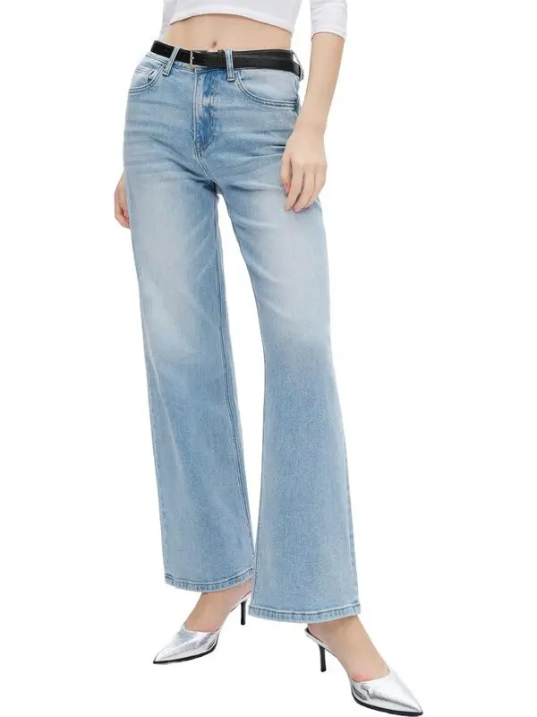 BAYEAS High-rise Straight Leg Jeans - Swiss Blue