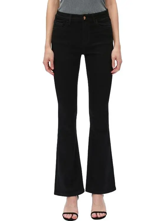 BAYEAS High-waist Bootcut Jeans - Solid Black