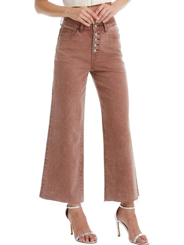 BAYEAS High-rise Wide-leg Jeans - Cappuccino