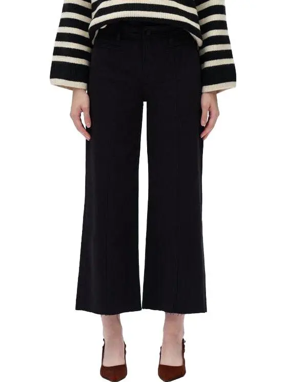 BAYEAS Seamed High-waist Wide Leg Jeans - Black